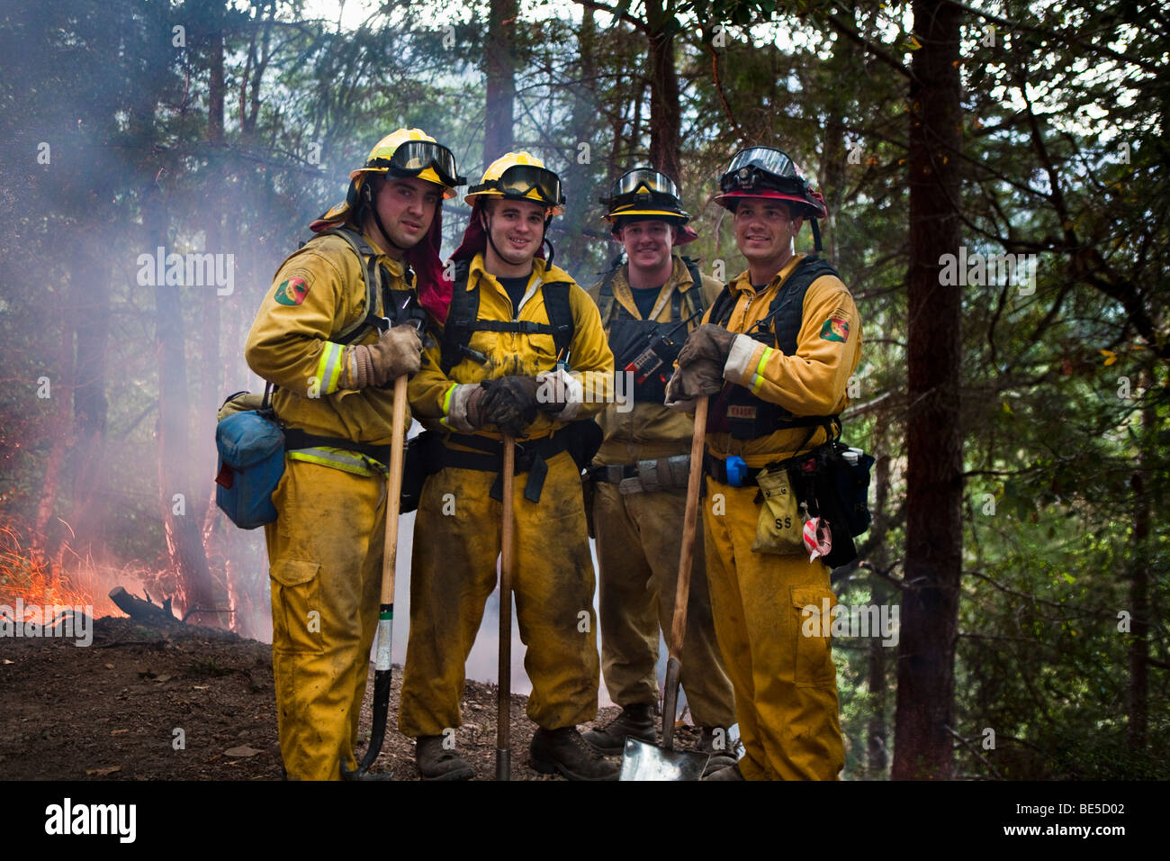 Wildland firefighters at California Lockheed wildfire in Santa Cruz ...