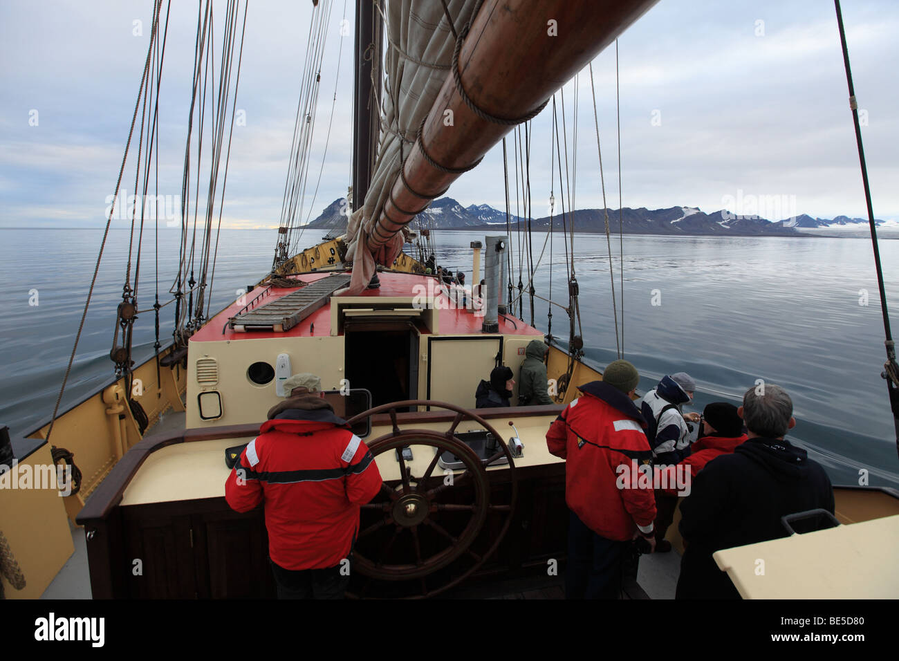 Scenic Landscape of Svalbard, Sailing Ship and the Arctic Ocean Stock ...
