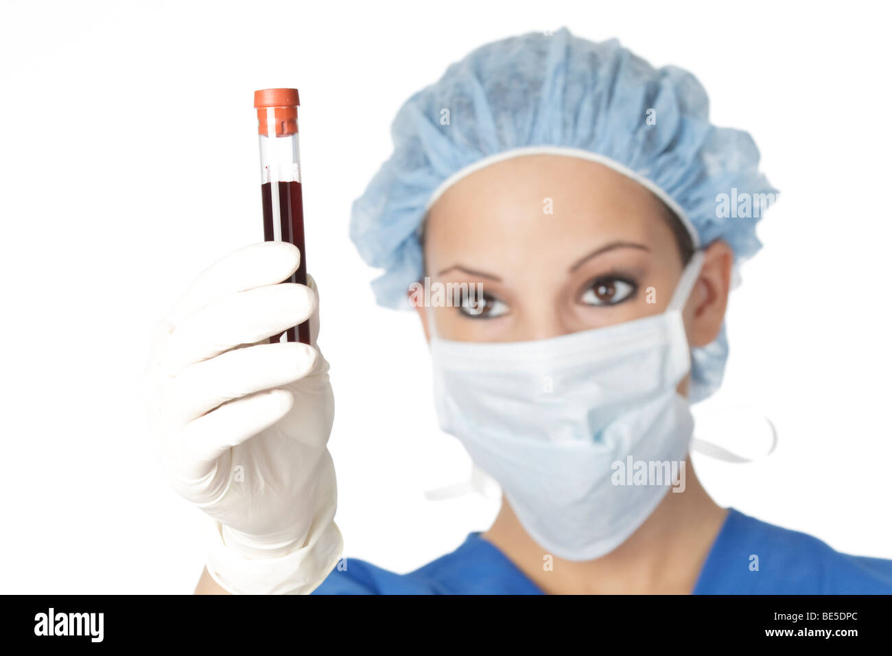 Lab tech holding a blood sample hi-res stock photography and images - Alamy