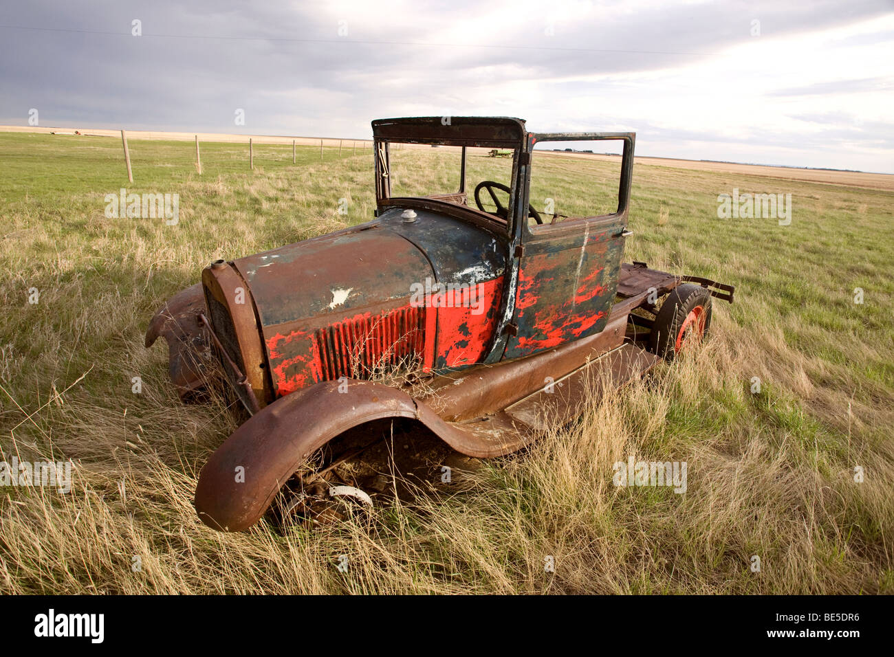 Antique Vintage Old Car in Field Stock Photo - Alamy