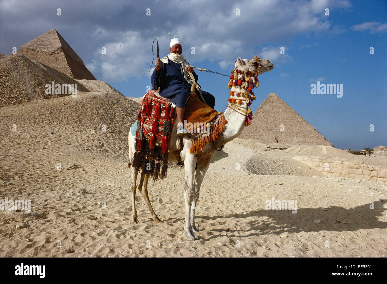 Egyptian camel rider in traditional costume hi-res stock photography ...
