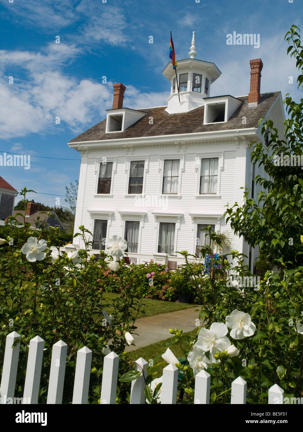 A pretty white house on Commercial Street in Provincetown, Barnstable ...