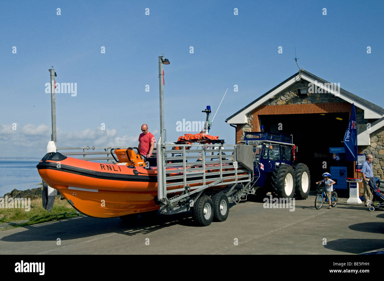 Visitors looking over the lifeboat station at Skerries, county Dublin ... Visitors looking over the lifeboat station at Skerries, county Dublin ...