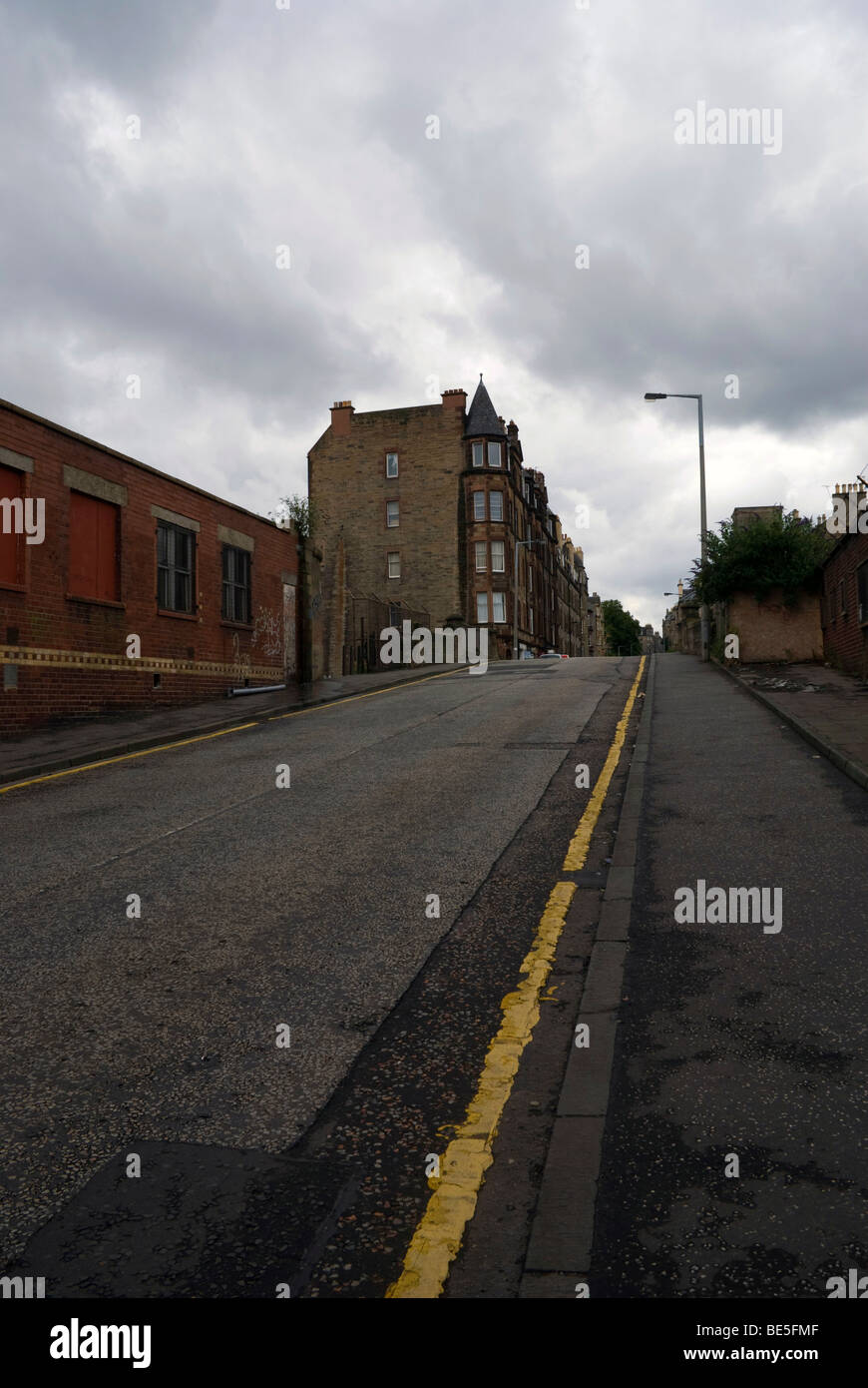 Looking up Viewforth, a street in the Polworth area of Edinburgh Stock ...