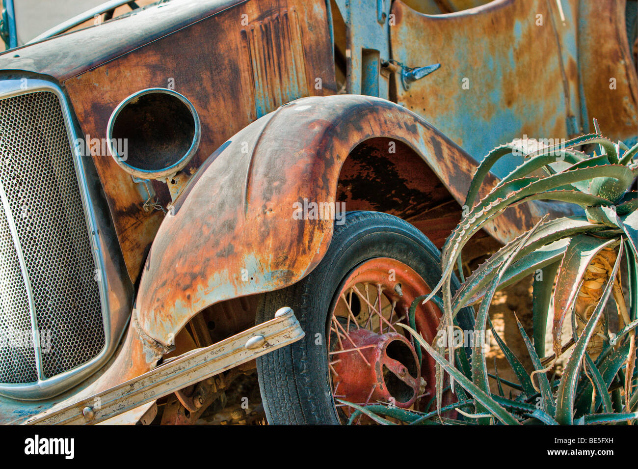 Rusty Morris car wreck in Solitaire, Namibia Stock Photo - Alamy