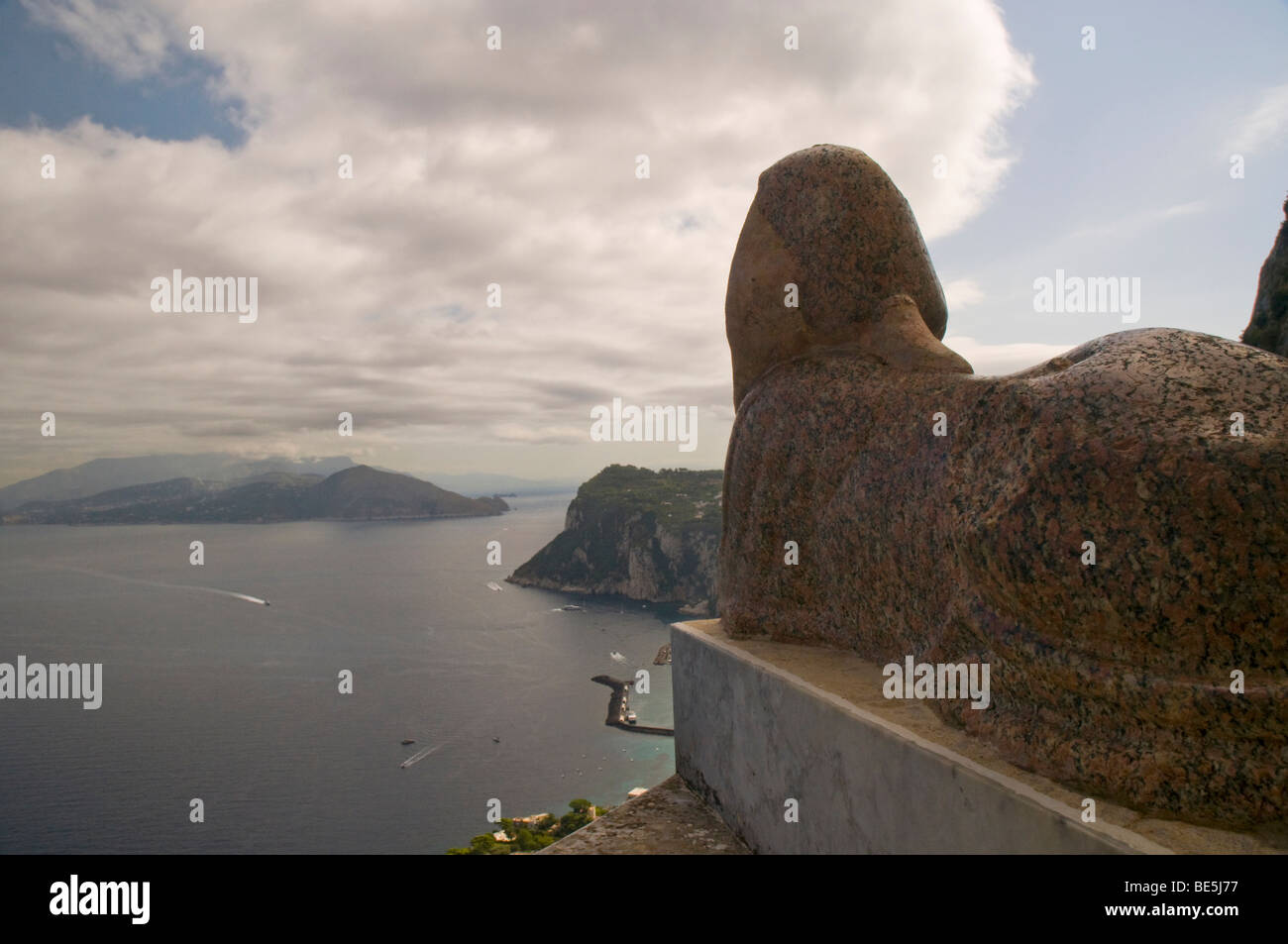Terrace and Sphinx at the Villa San Michele which was the home built by ...
