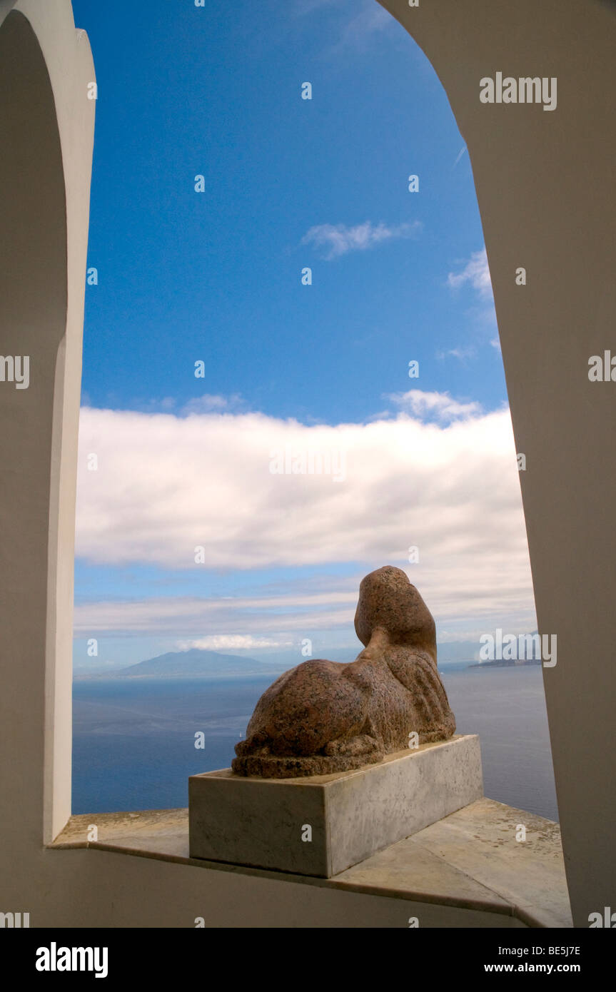 Terrace and Sphinx at the Villa San Michele which was the home built by ...