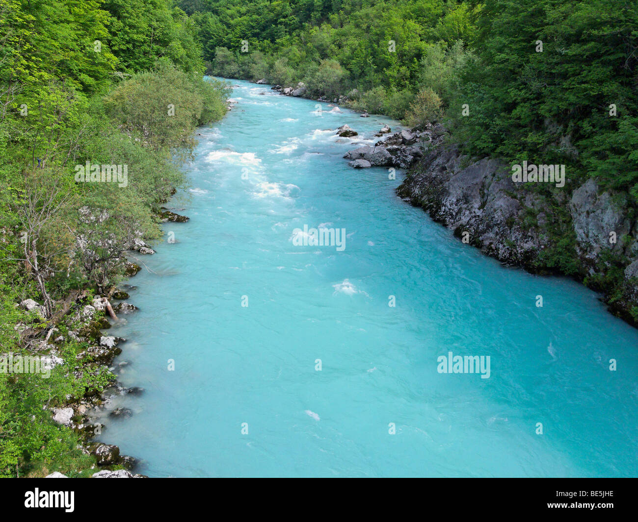 The River Soca near Kobarid, Soca Valley, Primorska, Slovenia Stock ...