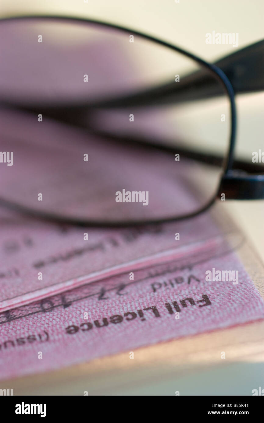 DVLA old style pink paper Full UK driving licence Stock Photo - Alamy