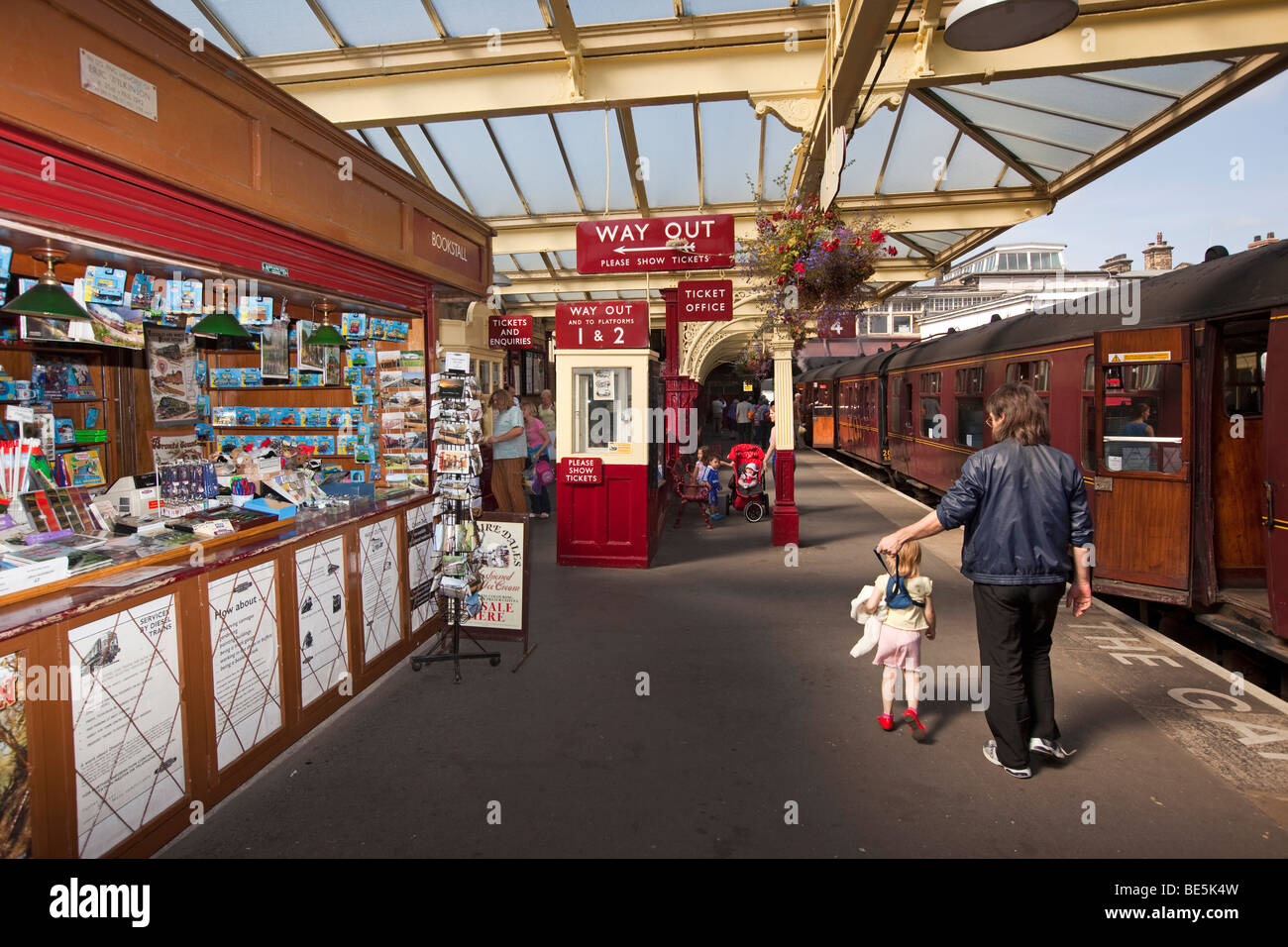 UK, England, Yorkshire, Keighley railway station, Keighley and Worth ...
