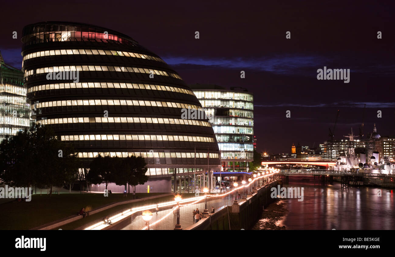 London's City Hall at night Stock Photo - Alamy