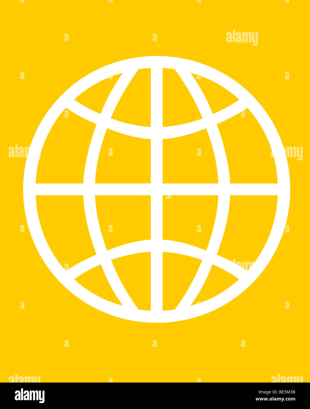 Global symbol of world, isolated on orange background Stock Photo - Alamy
