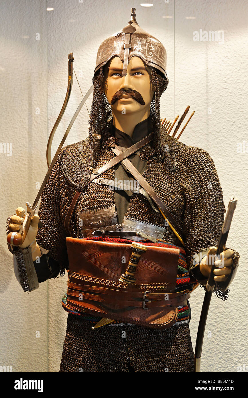 Manikin of an Ottoman archer with helmet and chain shirt, Janitschar ...