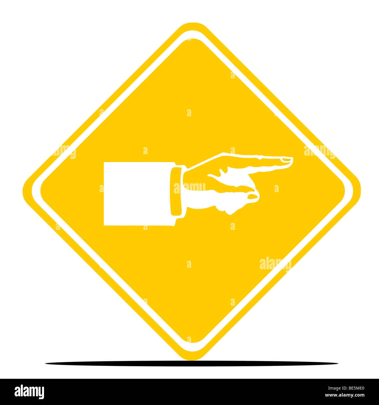 Pointing was forward business sign isolated on white background Stock ...