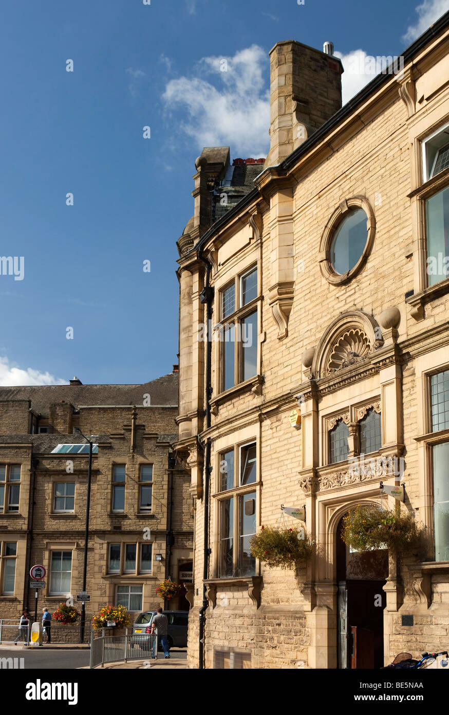 UK, England, Yorkshire, Keighley, Town Centre, Victorian building on ...