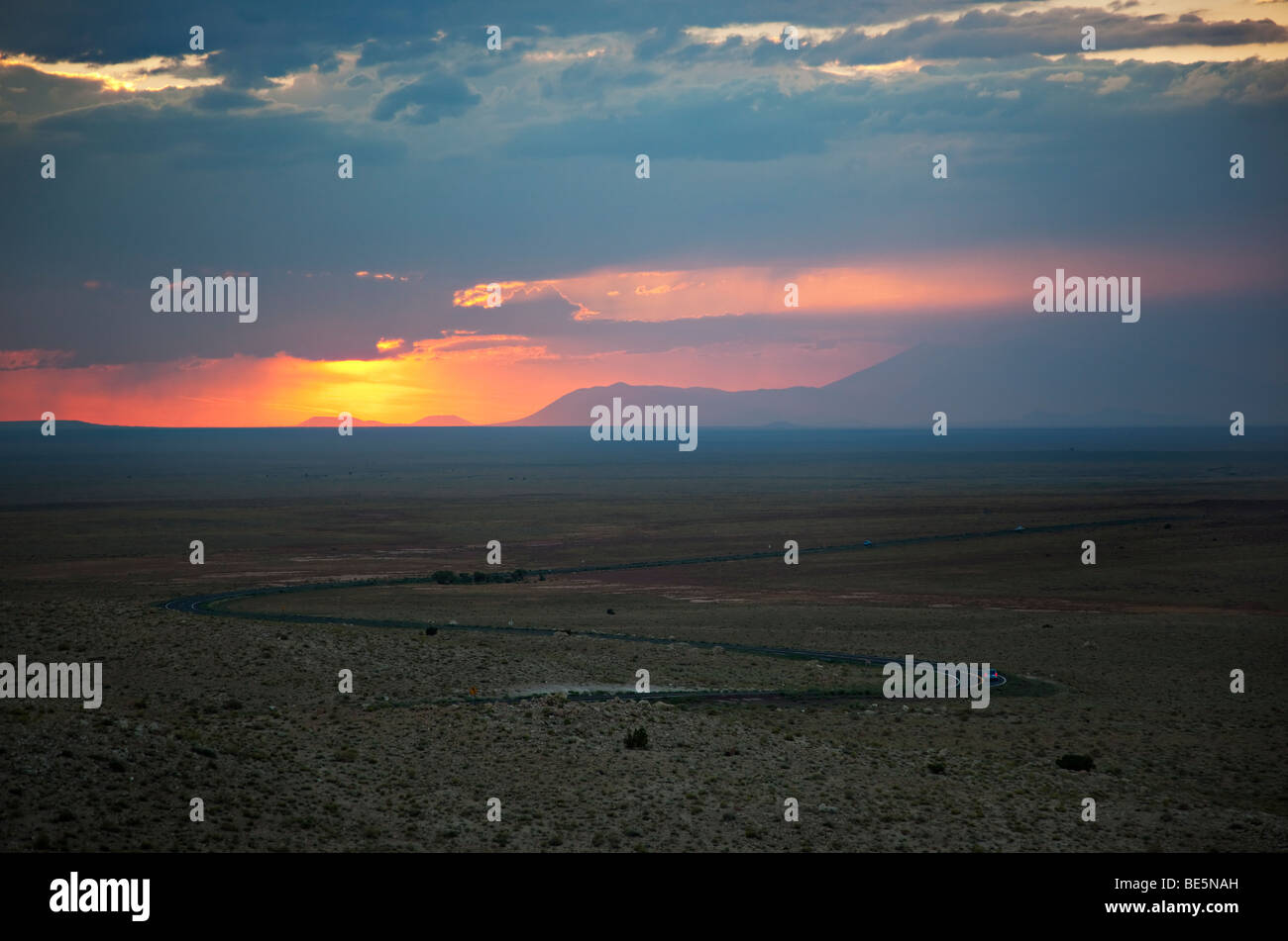Sunset from Meteor Crater, Flagstaff, Arizona Stock Photo - Alamy