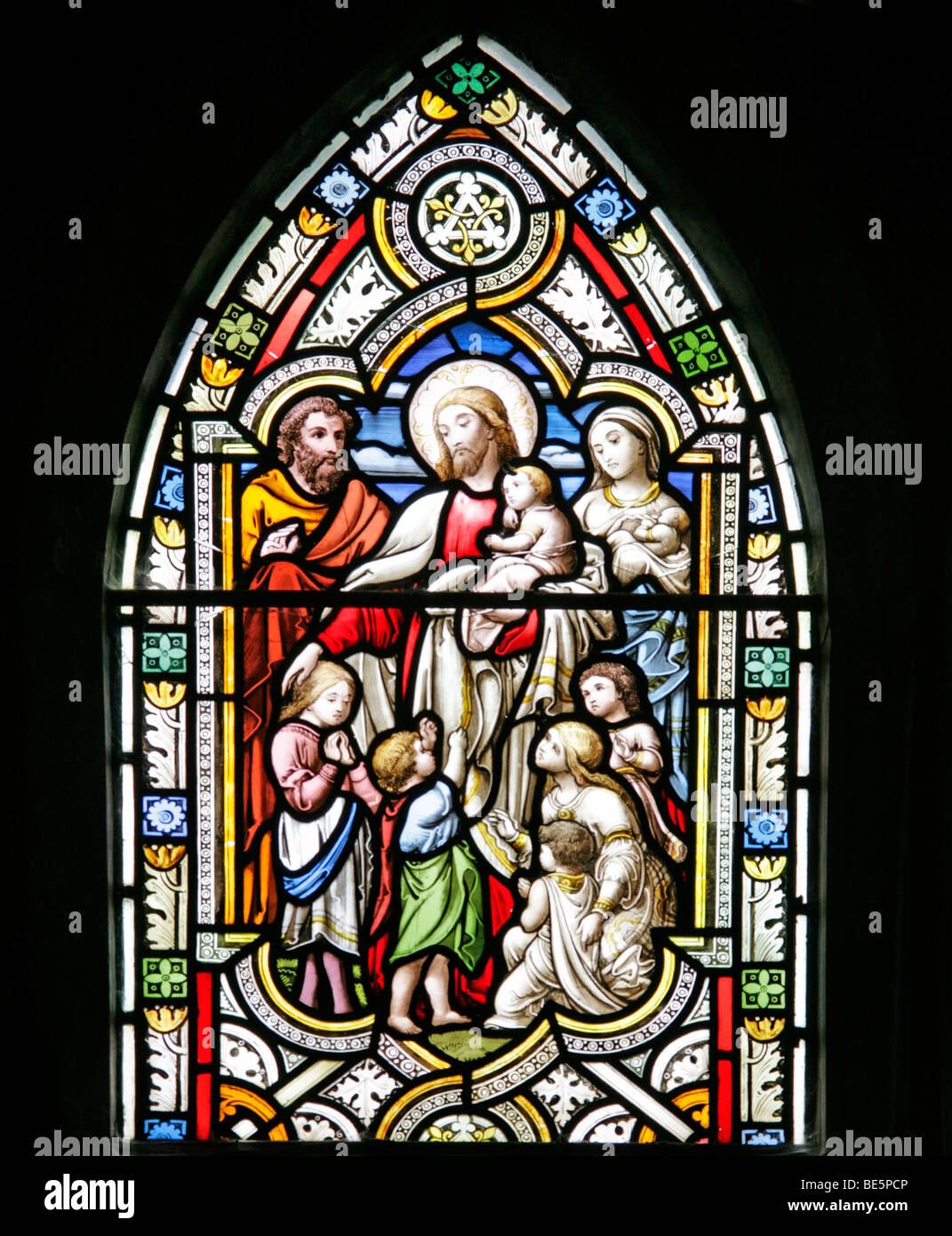 Jesus children stained glass hi-res stock photography and images - Alamy