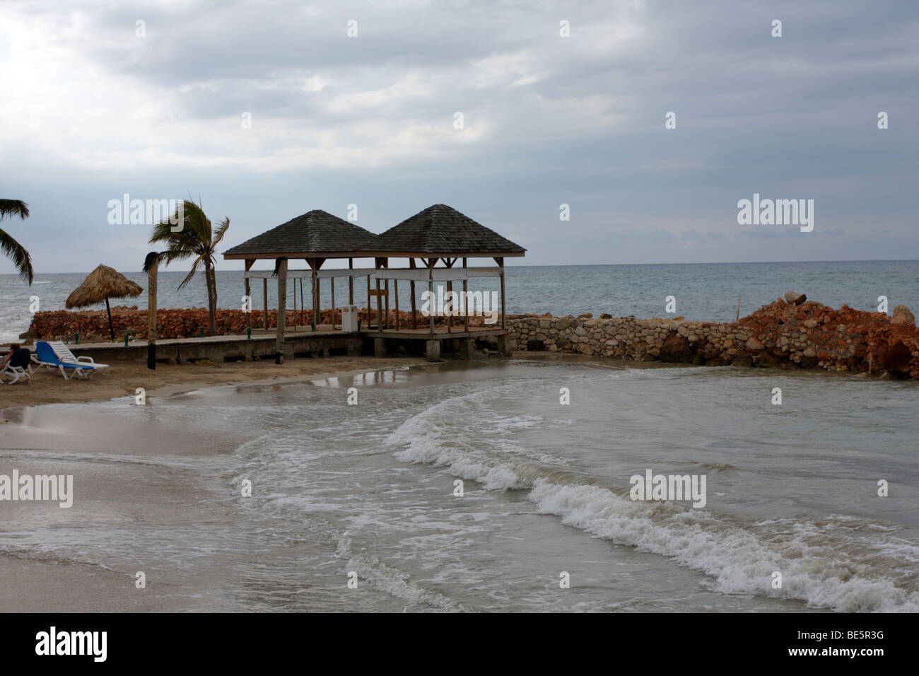 Empty seaside hut Frames at Royal Decameron Caribbean resort Stock ...