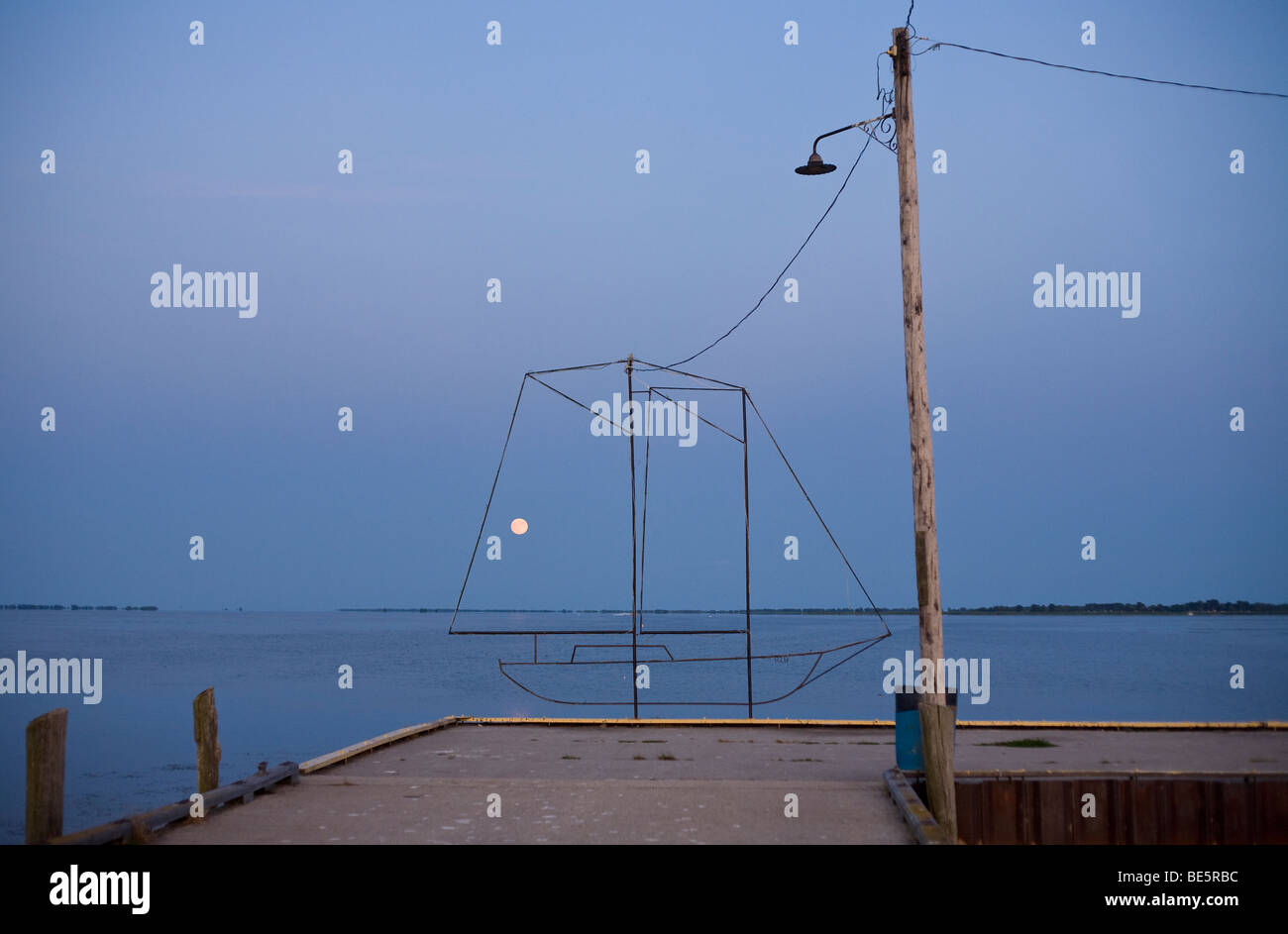 Rig: a simple sculpture of a sailing boat. Located at the end of the ...