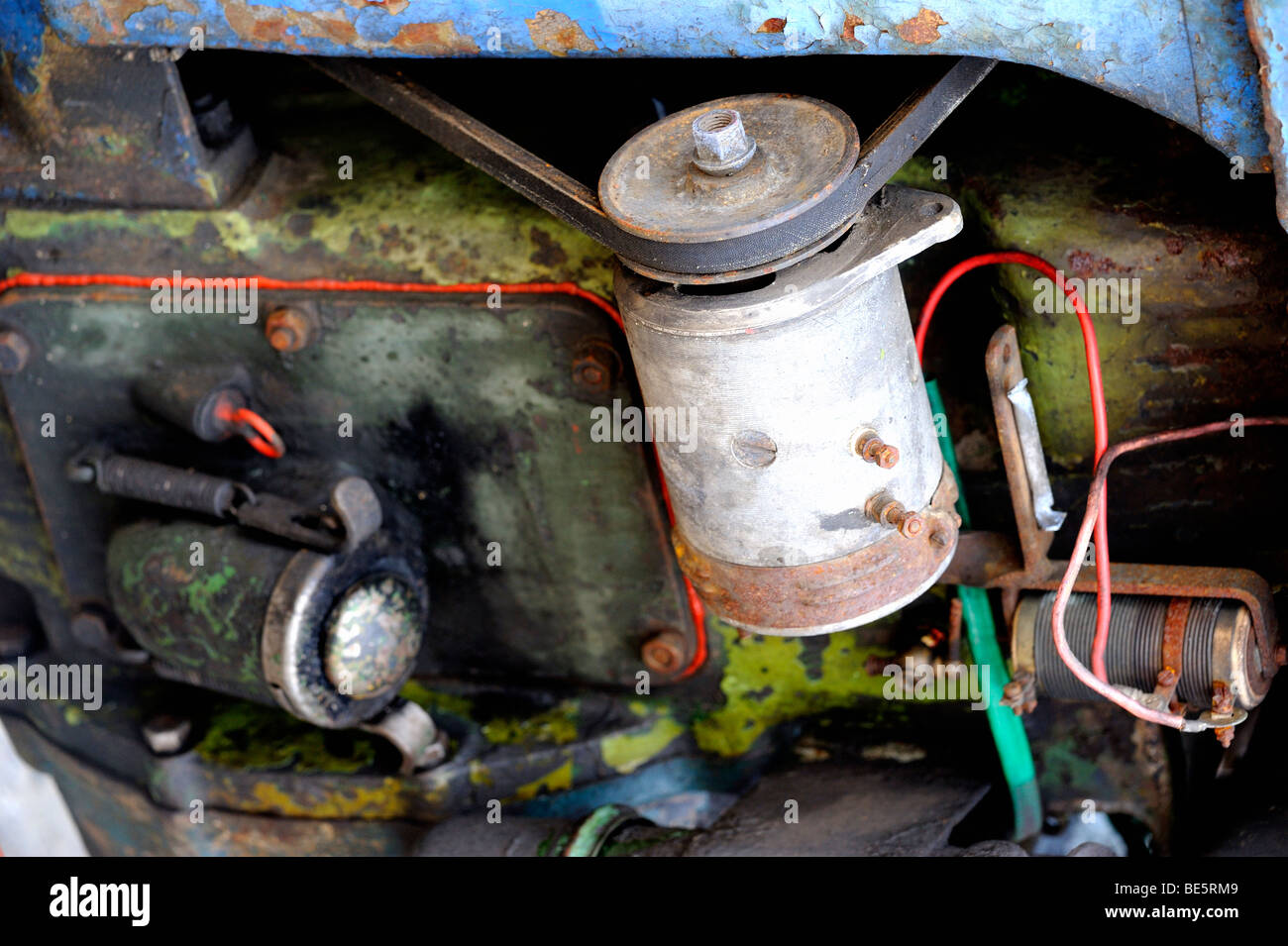 Vintage tractor engine close up Stock Photo - Alamy