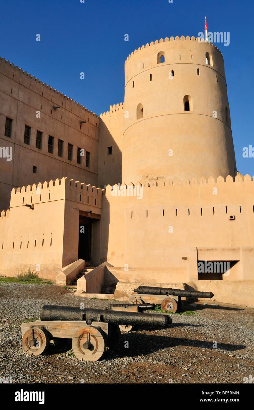 Historic adobe fortification Rustaq Fort or Castle, Hajar al Gharbi ...