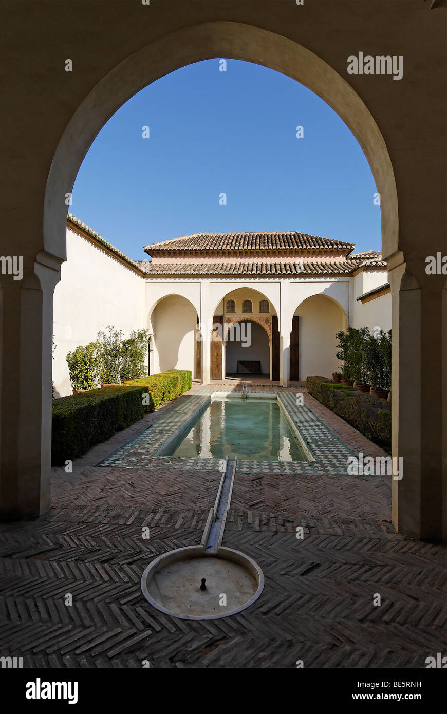 Patio de la Alberca, Alcazaba castle, Malaga, Andalusia, Spain, Europe ...