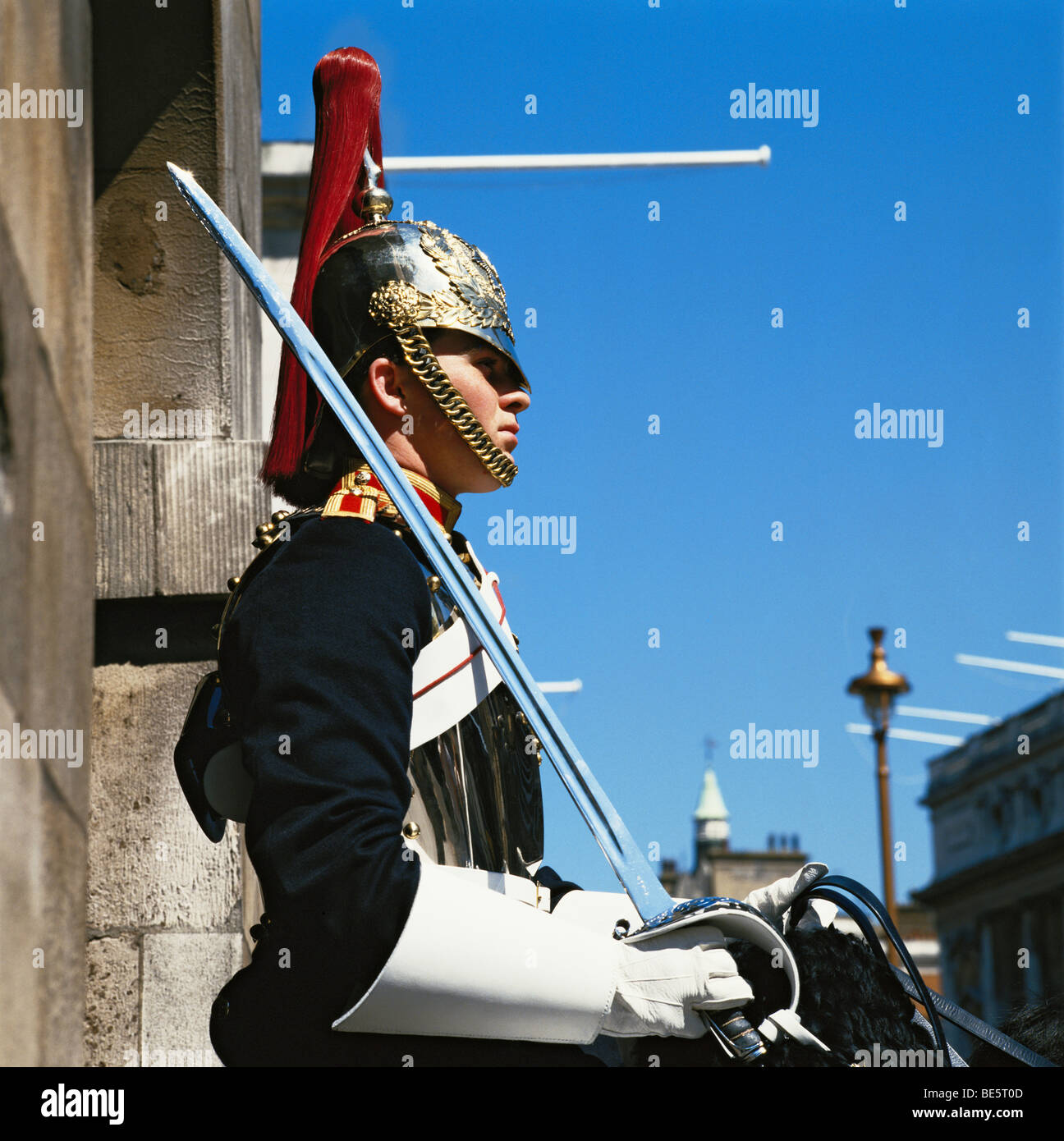 Horse Guard on duty in Whitehall London England GB Stock Photo - Alamy