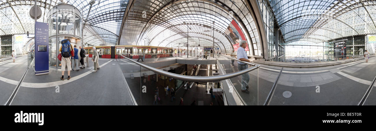360 degree panoramic view Hauptbahnhof main train station, Berlin ...