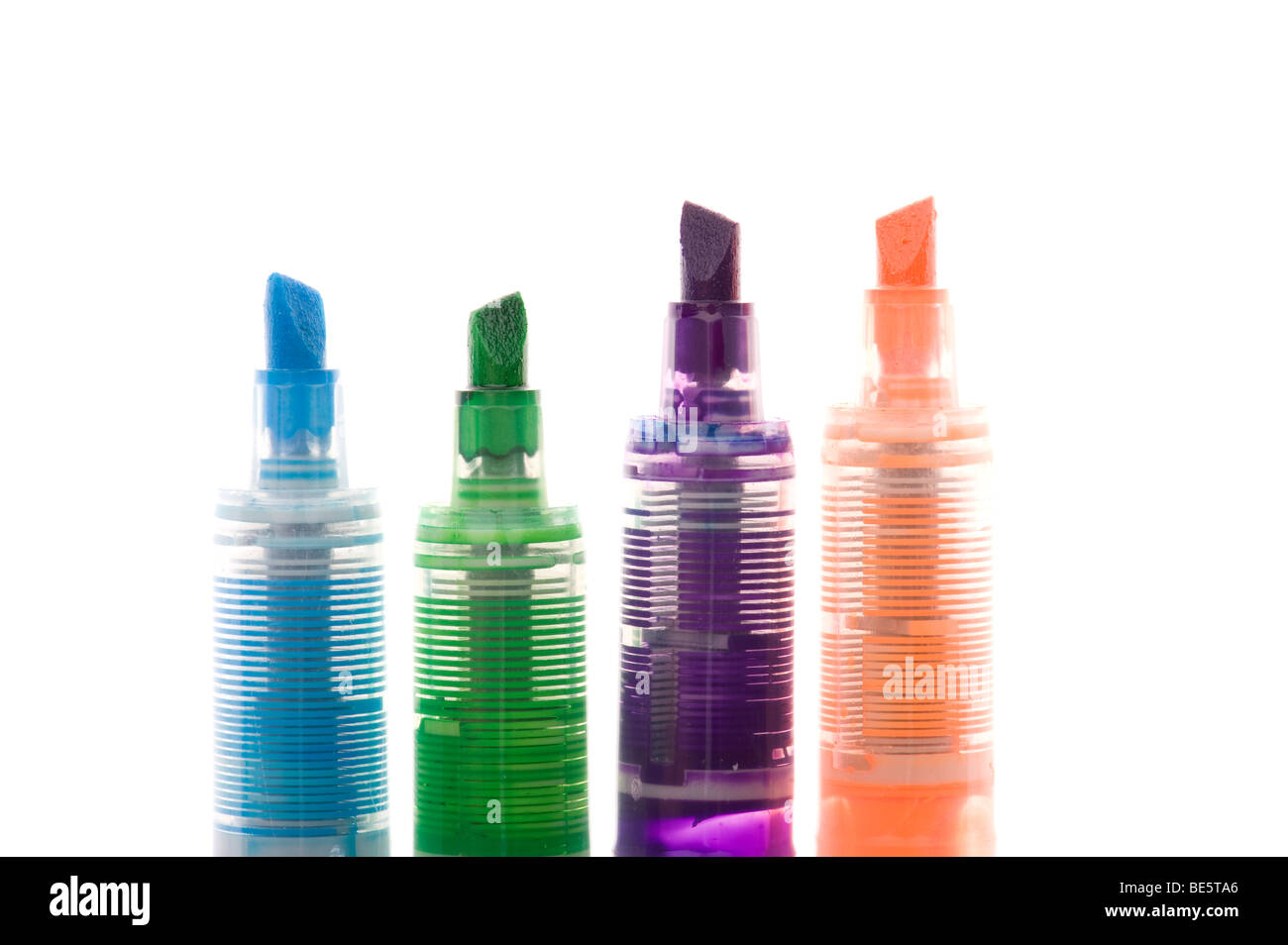 object on white - fluorescent marker close up Stock Photo - Alamy