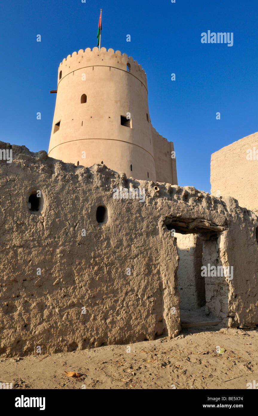 Historic adobe fortification at Al Faiqain near Manah, Dakhliyah Region ...