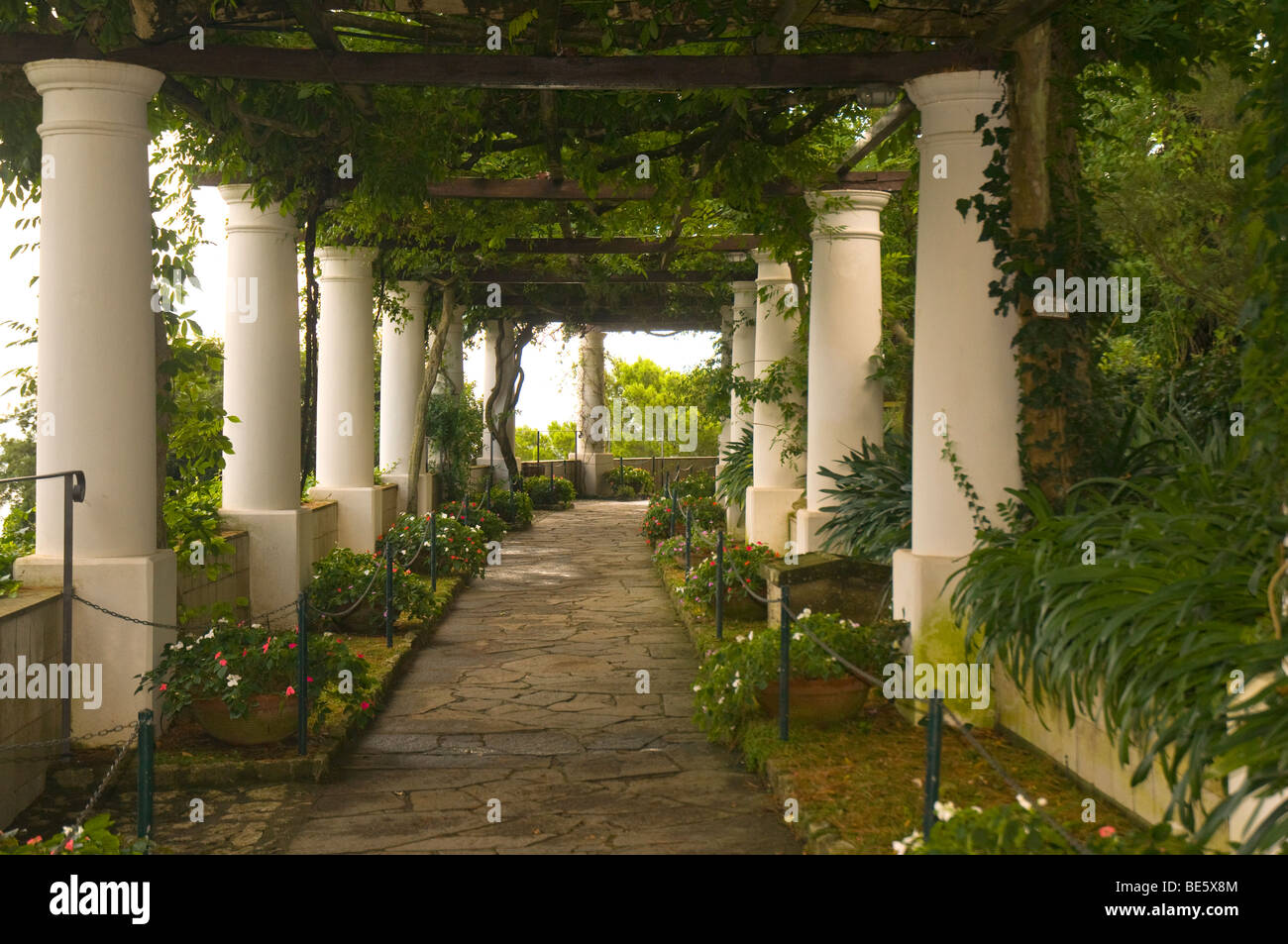 The Colonnade in the Garden of the Villa San Michele, the home built by ...