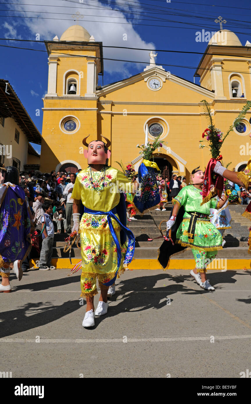 PERU, CAJABAMBA - SEPTEMBER 6: Peruvian folklore dance "Los Diablos" in ...