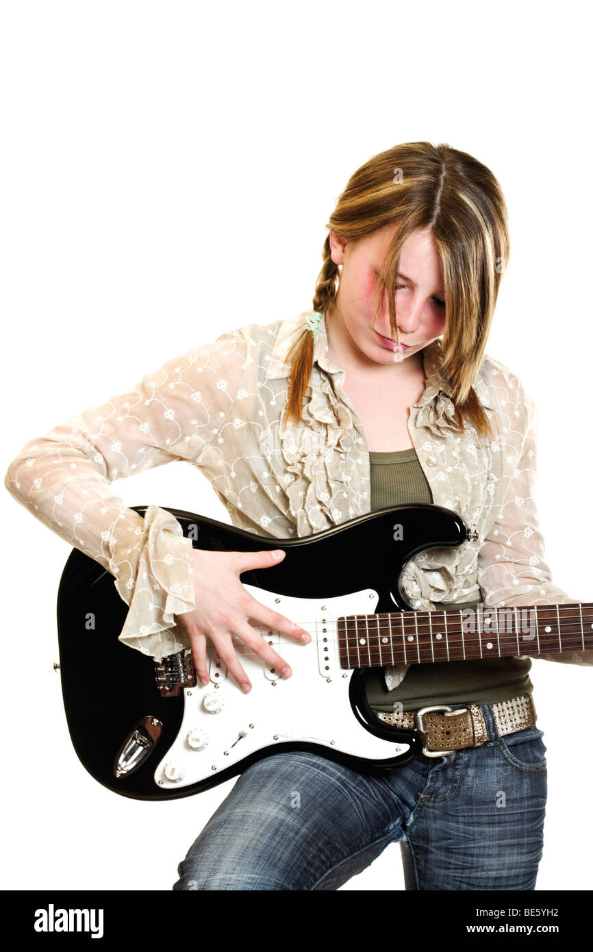 Young girl with a guitar Stock Photo - Alamy