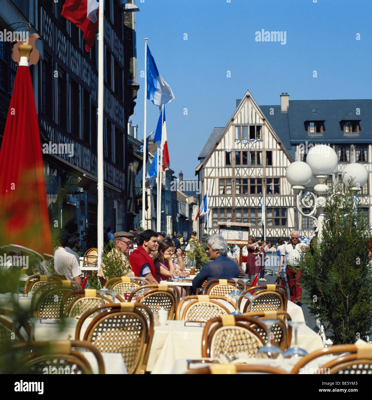 Old french men cafe normandy hi-res stock photography and images - Alamy
