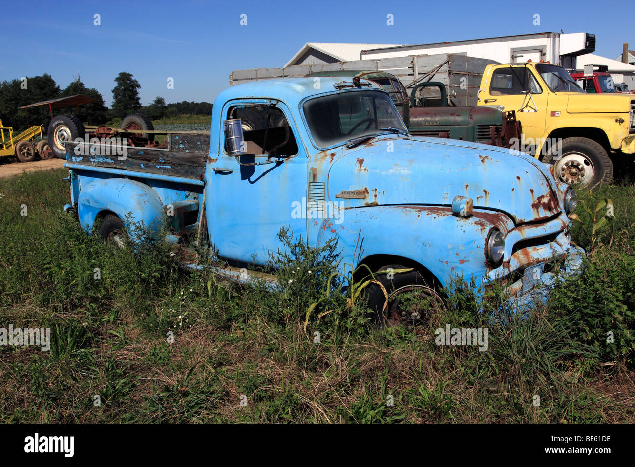 Old rusted pickup truck on farm, Long Island, NY Stock Photo - Alamy