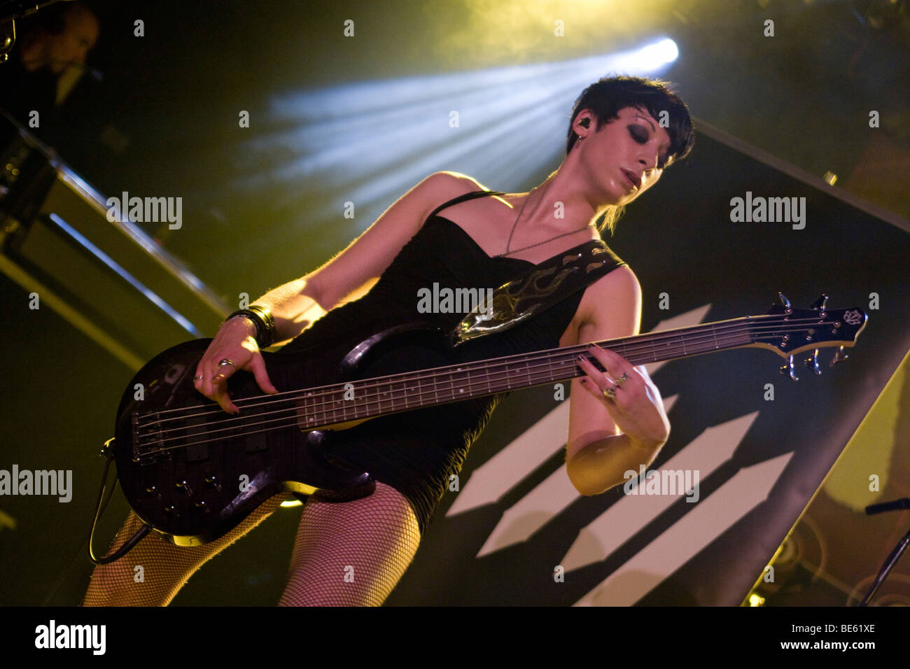 Maddy Madarász, bassist of the Swiss metal-rock band 69 Chambers, live ...