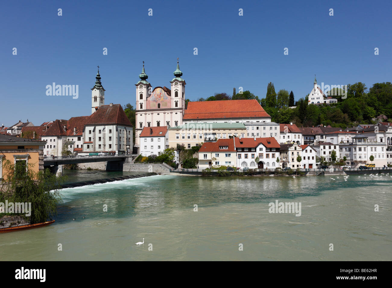 St. Michael Church, Steyr River joining Enns River, Steyr, Upper ...
