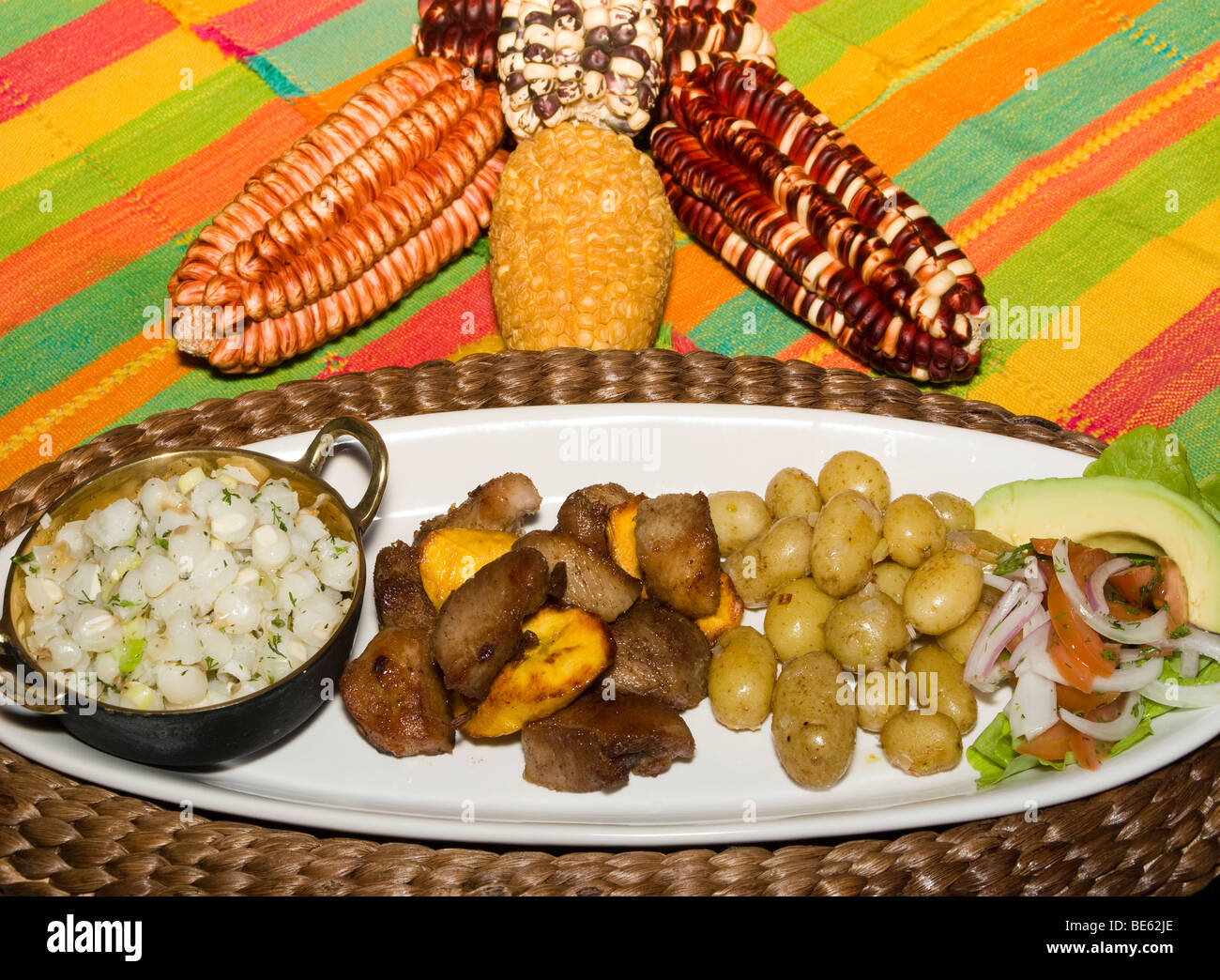 Pork baked ham(Hornado de pernil de cerdo). Ecuadorian food Stock Photo ...