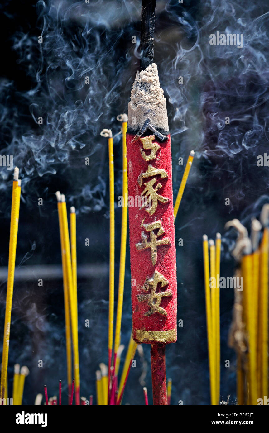Smoking incense in the temple Chua Thien Hau Pagoda, Ho Chi Minh City ...
