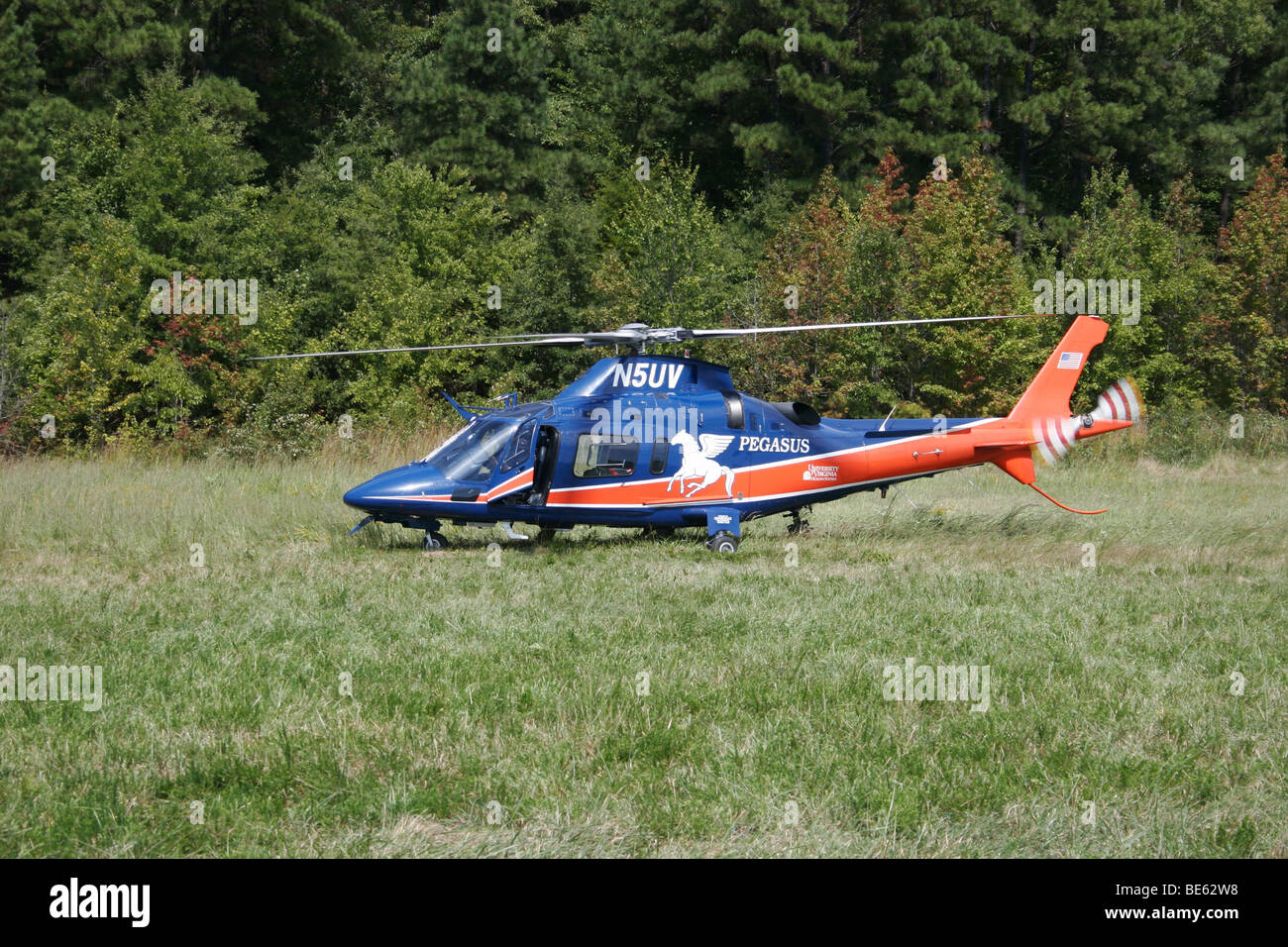 Med-flight helicopter (Pegasus) from University of Virginia hospital ...