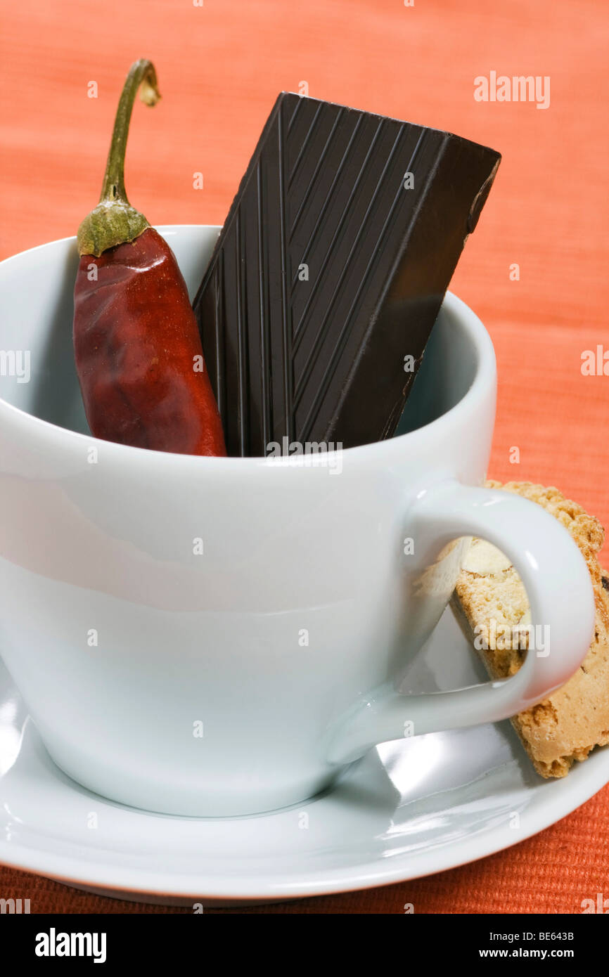 Chocolate with peperoni Stock Photo - Alamy