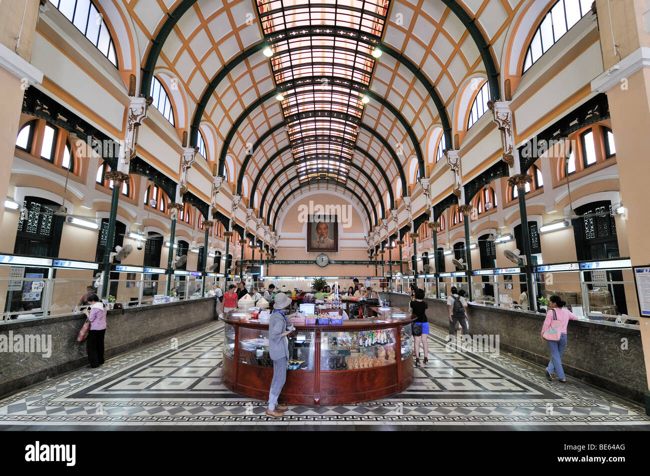 Hall in the main post office, Ho Chi Minh City, Saigon, Vietnam ...