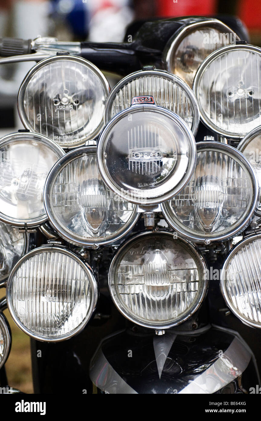 Mod scooter head lights Stock Photo - Alamy