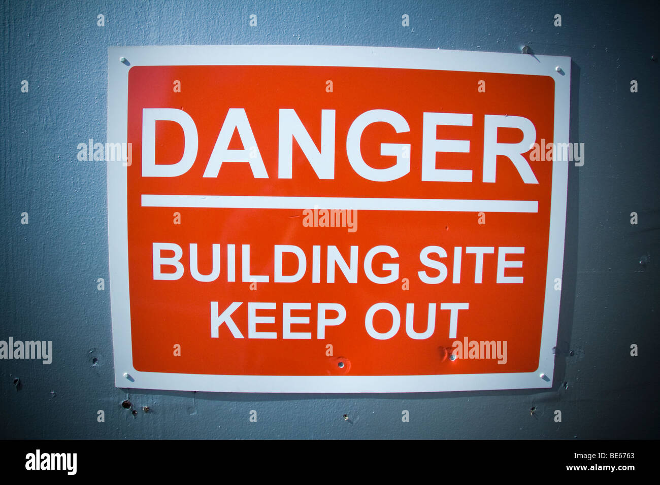 Danger building site keep out sign Stock Photo - Alamy