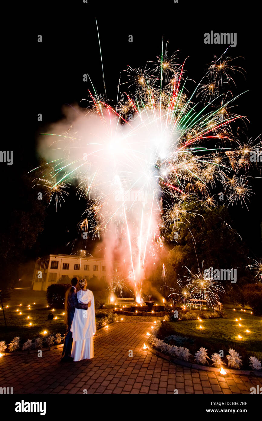Wedding day fireworks Stock Photo - Alamy