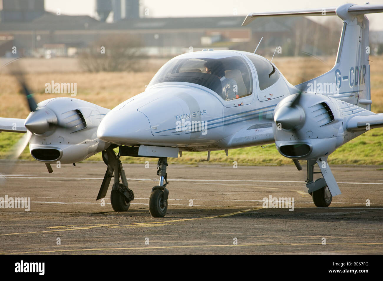 Diamond DA42 Twin Star G-CDKR taxiing at Sandtoft Airfield Stock Photo ...