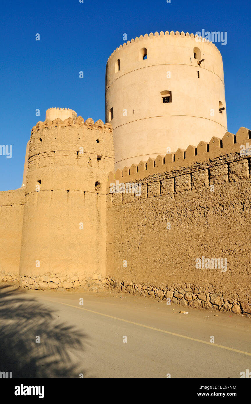 Historic adobe fortification Rustaq Fort or Castle, Hajar al Gharbi ...