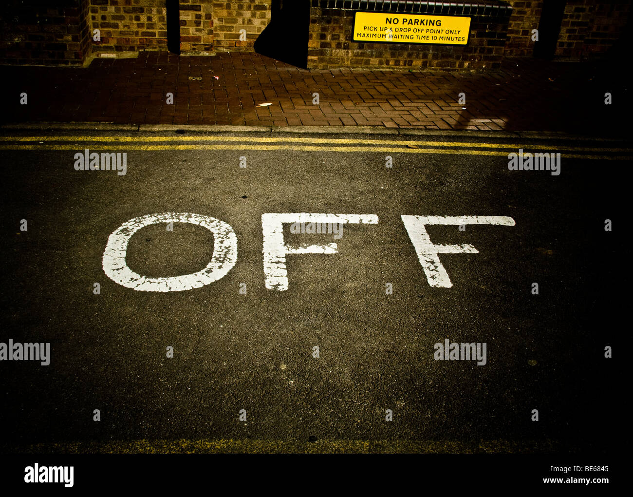 off written in paint on the road Stock Photo - Alamy