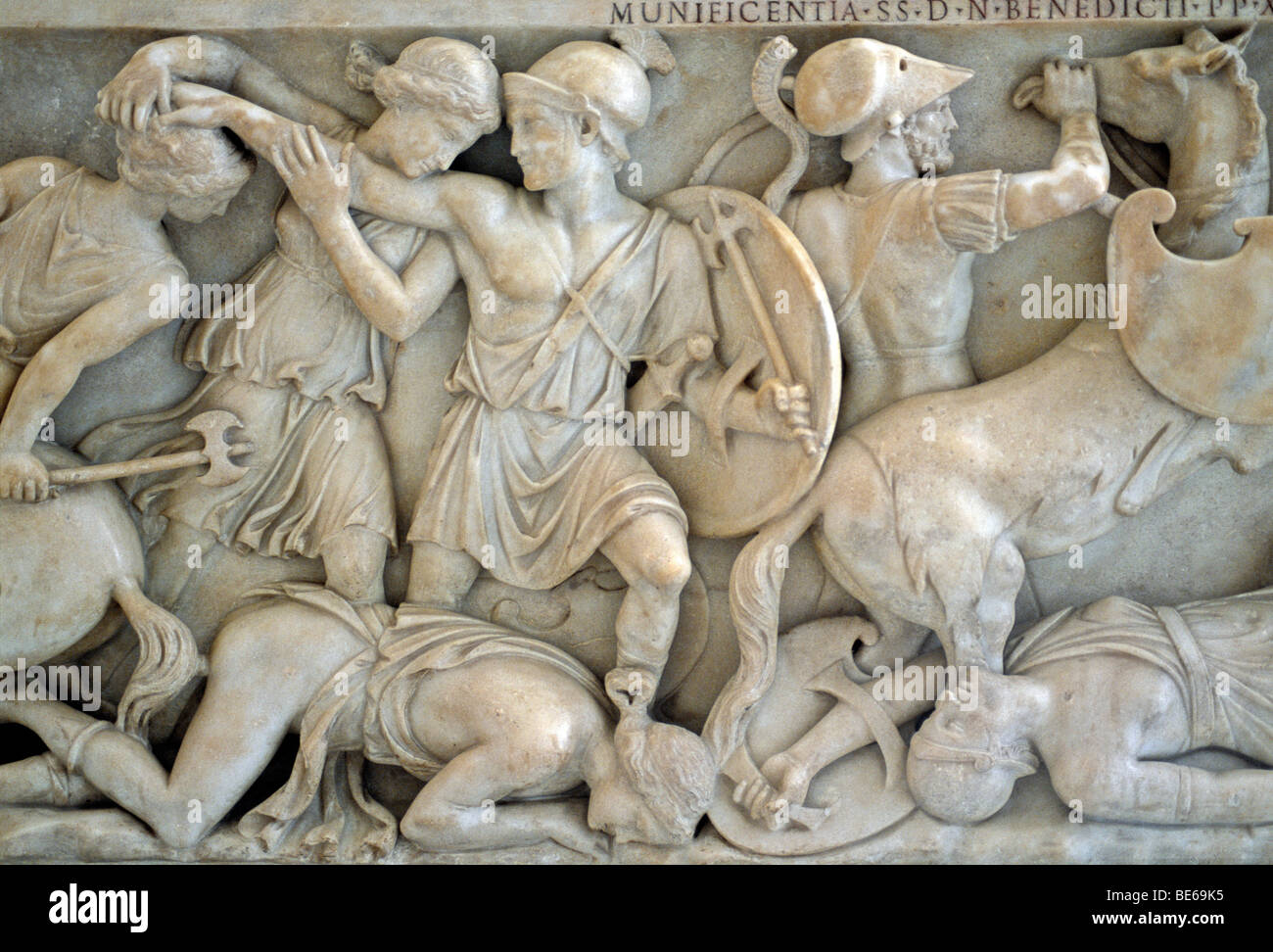 Sarcophagus-relief, Nereides and Tritons with shield, gallery ...