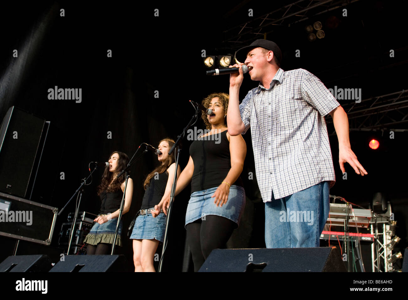 Phenomden, Swiss rapper, with band, live at the soundcheck, Open Air ...